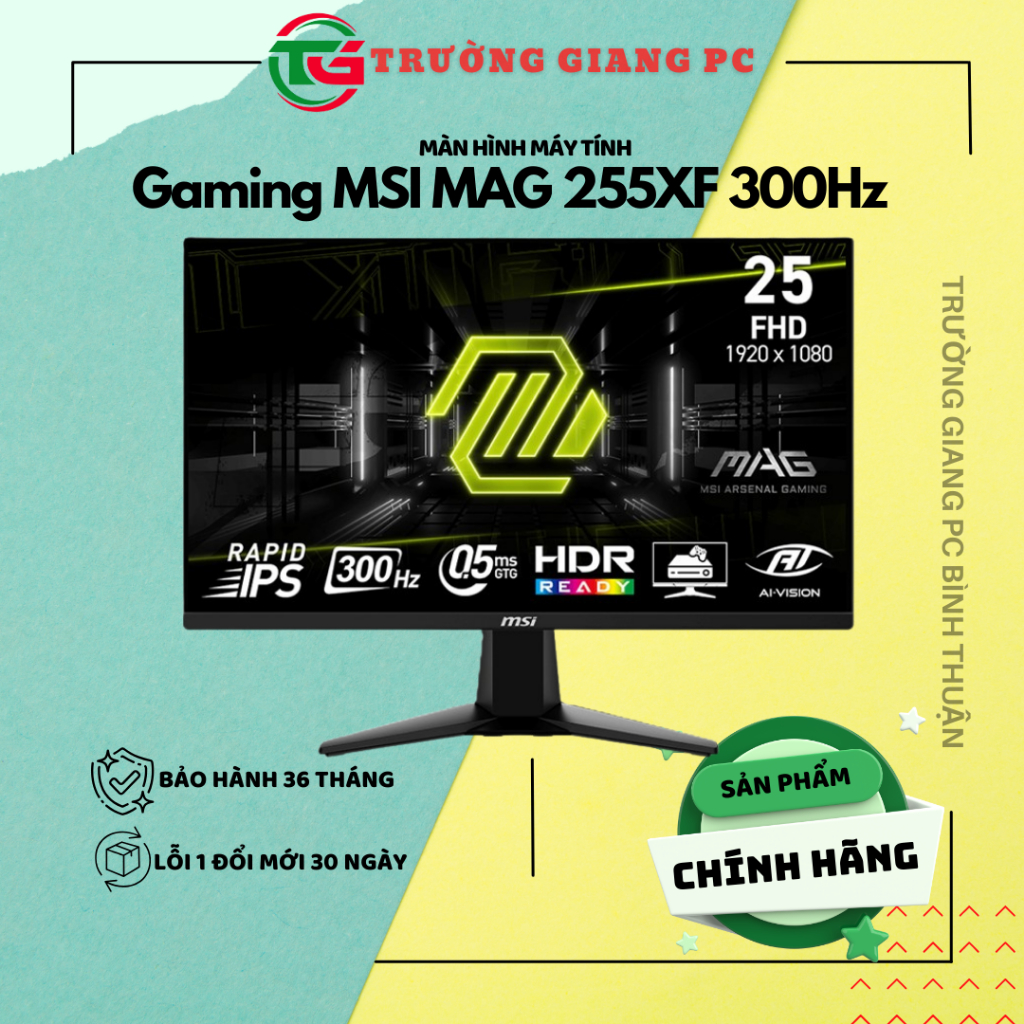 Màn hình Gaming MSI MAG 255XF (25 inch, FHD, IPS, 300Hz, 0.5ms) CHÂN CỐ ...