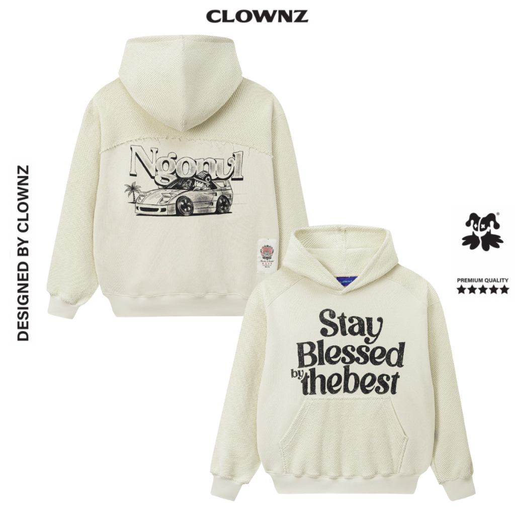 Áo hoodie ClownZ x Ngon Stay Blessed Hoodie local brand form rộng đồ ...