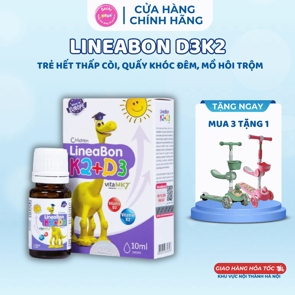 Vitamin Lineabon D3 K2 10ml Vit Hấp Thụ Canxi Giúp Bé Ngủ Ngon Tăng ...