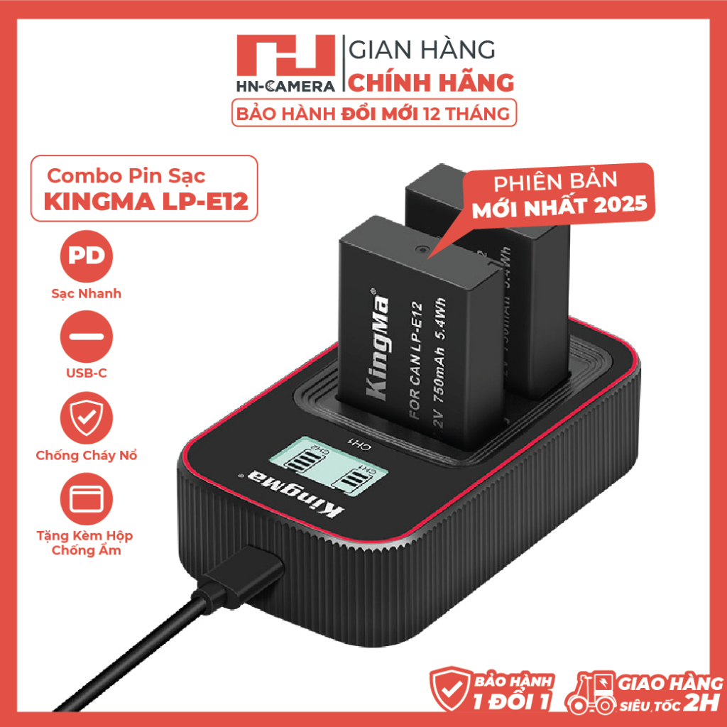 BỘ PIN SẠC KINGMA LP-E12 CANON M, M2, M10, M50, 100D ( BẢN V3 MỚI NHẤT ...