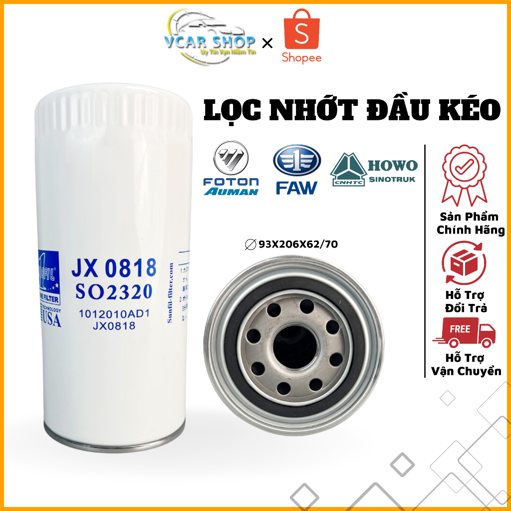 Lọc nhớt Howo A7 | Đầu kéo Auman | FAW JX0818 - SO2320 - Sunfil 1 ...