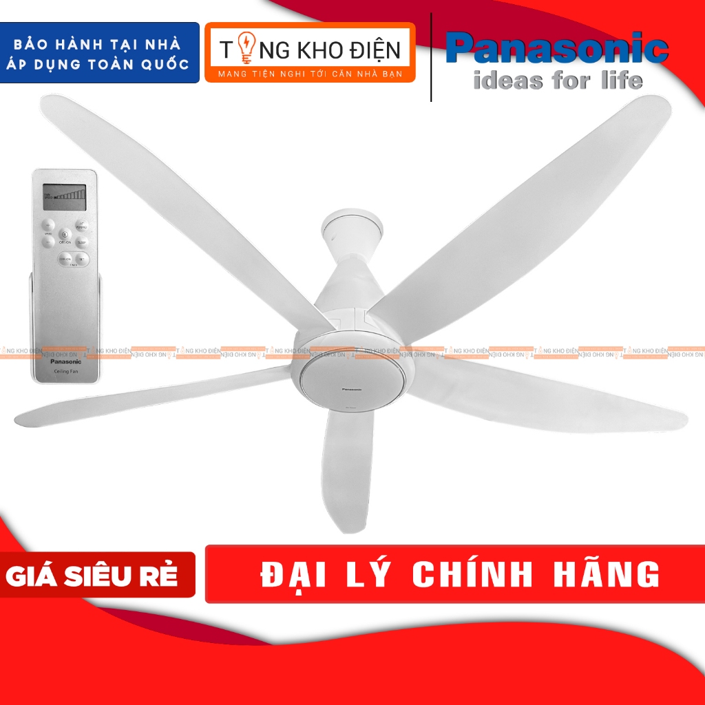 Quạt trần 5 cánh Panasonic F-60GDN điều khiển từ xa, động cơ DC | F-60XDN / F-60TAN / F-60FEN ...
