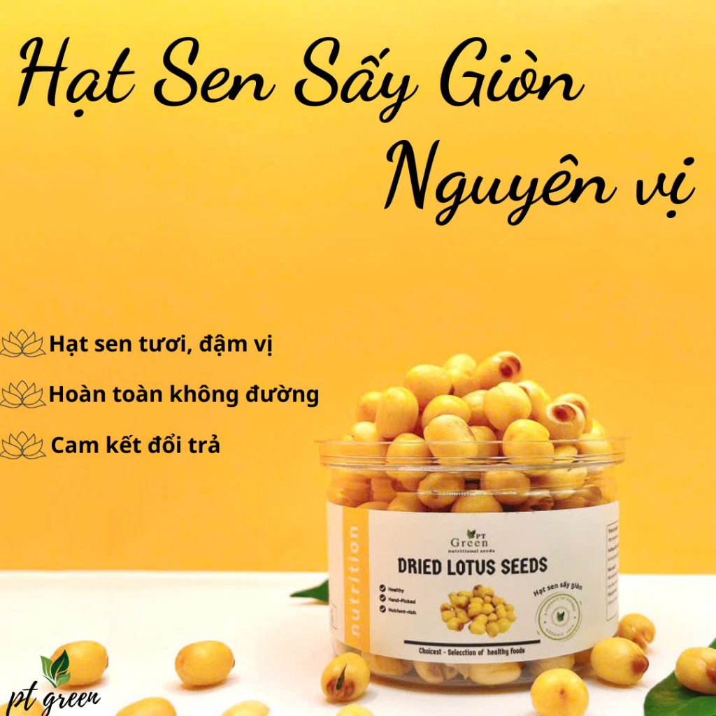 HẠT SEN SẤY GIÒN ĂN LIỀN HỘP 170g PT GREEN | Shopee Việt Nam