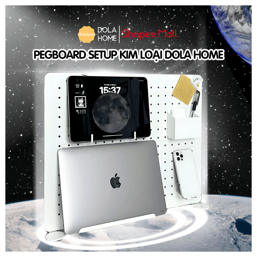 Pegboard Dola Home Setup Full KIM LOẠI không khoan tường để bàn phím ...