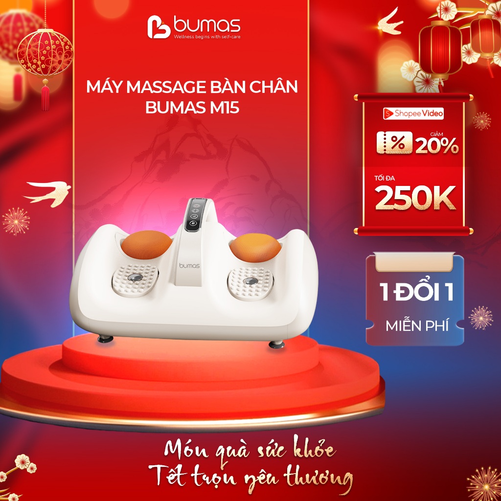 Máy Massage Bàn Chân BUMAS M15 - Massage Rung Bấm Huyệt, Chườm Ấm Ánh Sáng Đỏ | Shopee Việt Nam