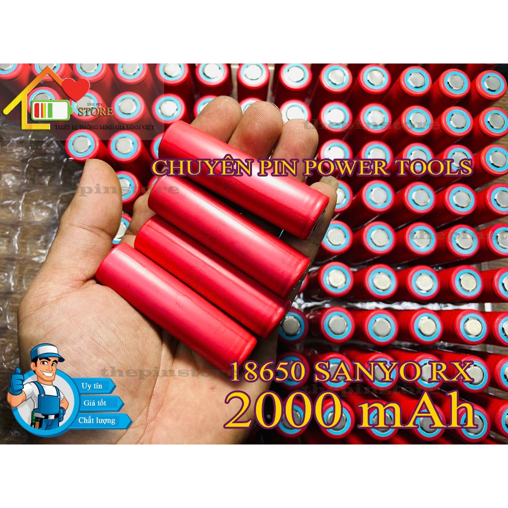 PIN 18650 SANYO RX DUNG LƯỢNG 2600 mAh CHÍNH HÃNG MỚI LIÊN TỤC 10A ...