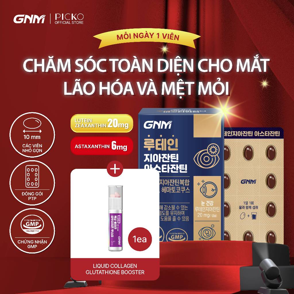 Viên uống hỗ trợ mắt, cải thiện thị lực GNM Lutein Zeaxanthin Astaxanthin hộp 30 viên | Shopee ...