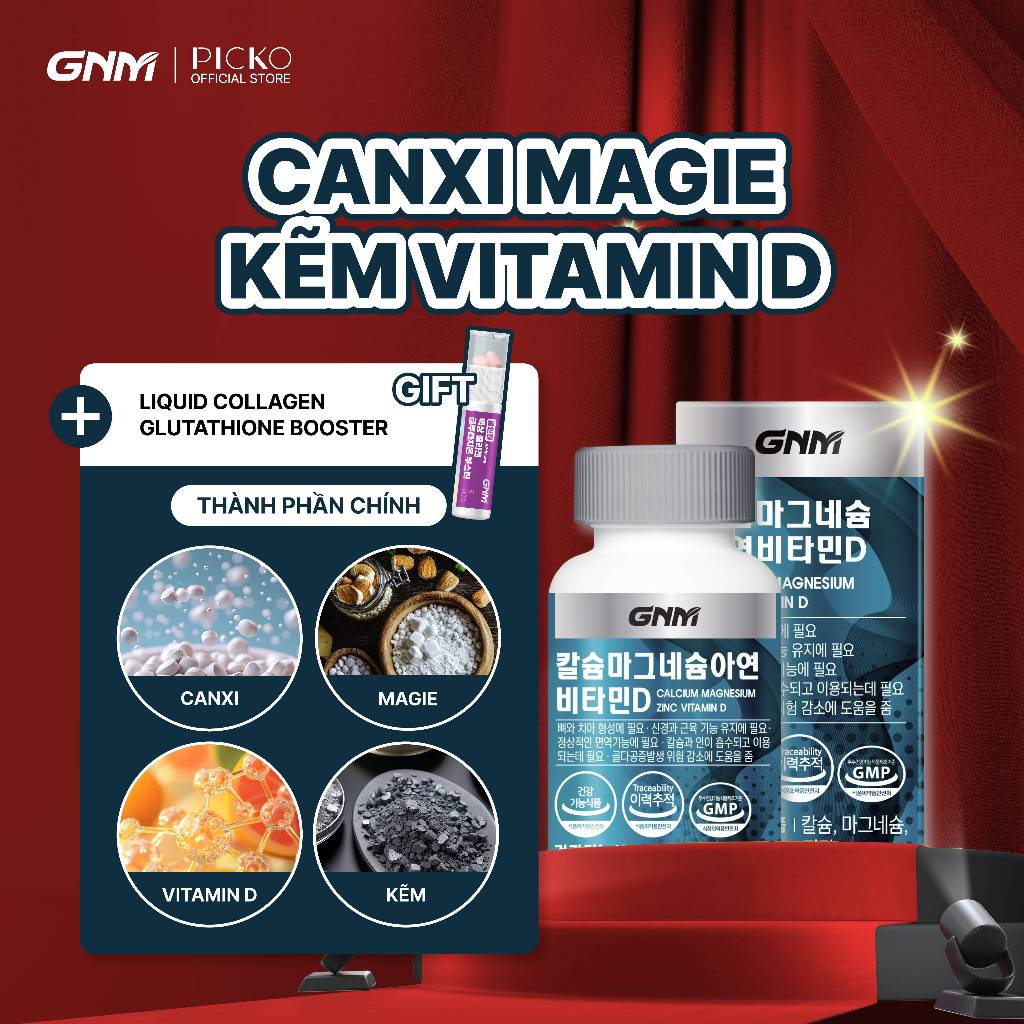 Hỗ trợ xương chắc khỏe GNM Calcium Magnesium Zinc Vitamin D hộp 90 viên | Shopee Việt Nam