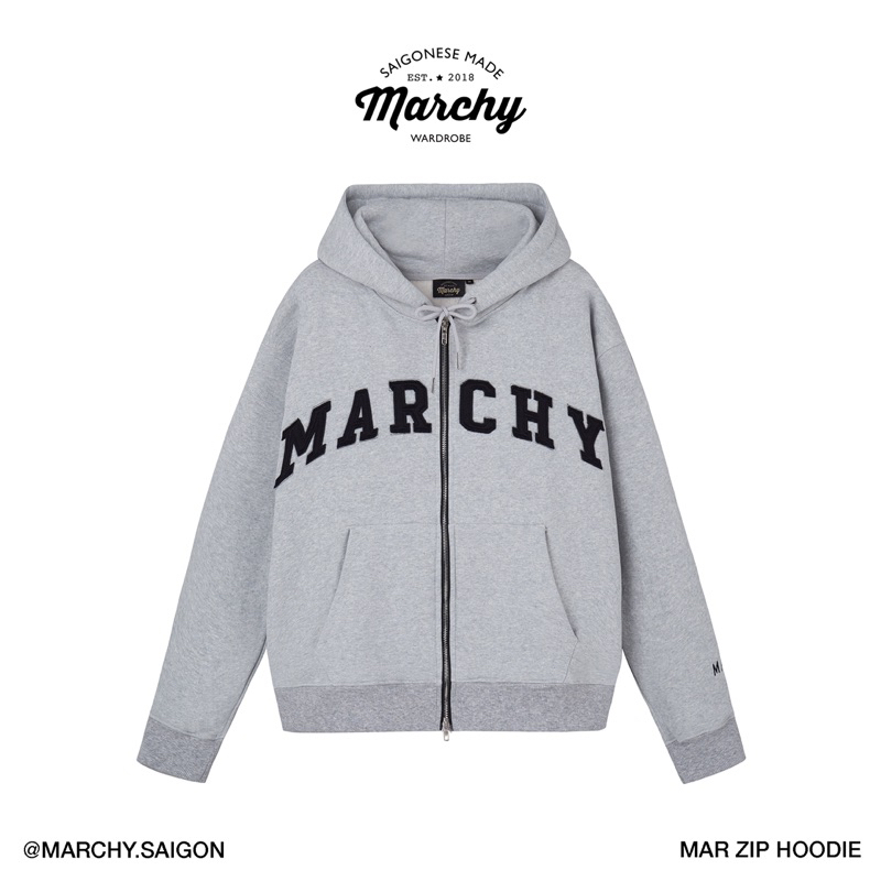 MARCHY - Mar Zip Hoodie - Áo khoác dây kéo form boxy | Shopee Việt Nam