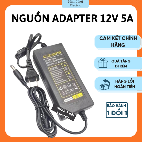 Nguồn Adapter 12V 5A cho led neon và camera,adapter nguồn,đổi nguồn,sạc ...