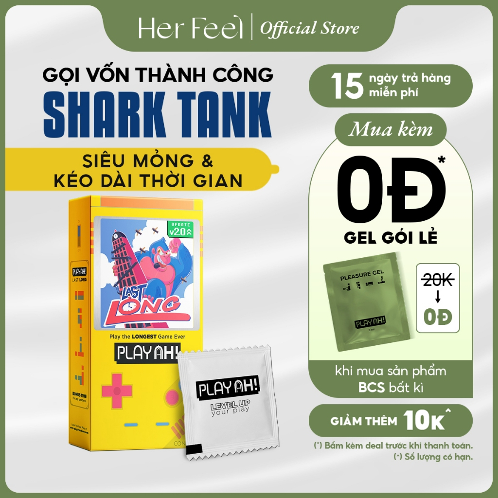 Bao Cao Su PlayAh Last Long Siêu Mỏng, Kéo Dài Thời Gian Quan Hệ Hộp 10 size 52mm | Shopee Việt Nam