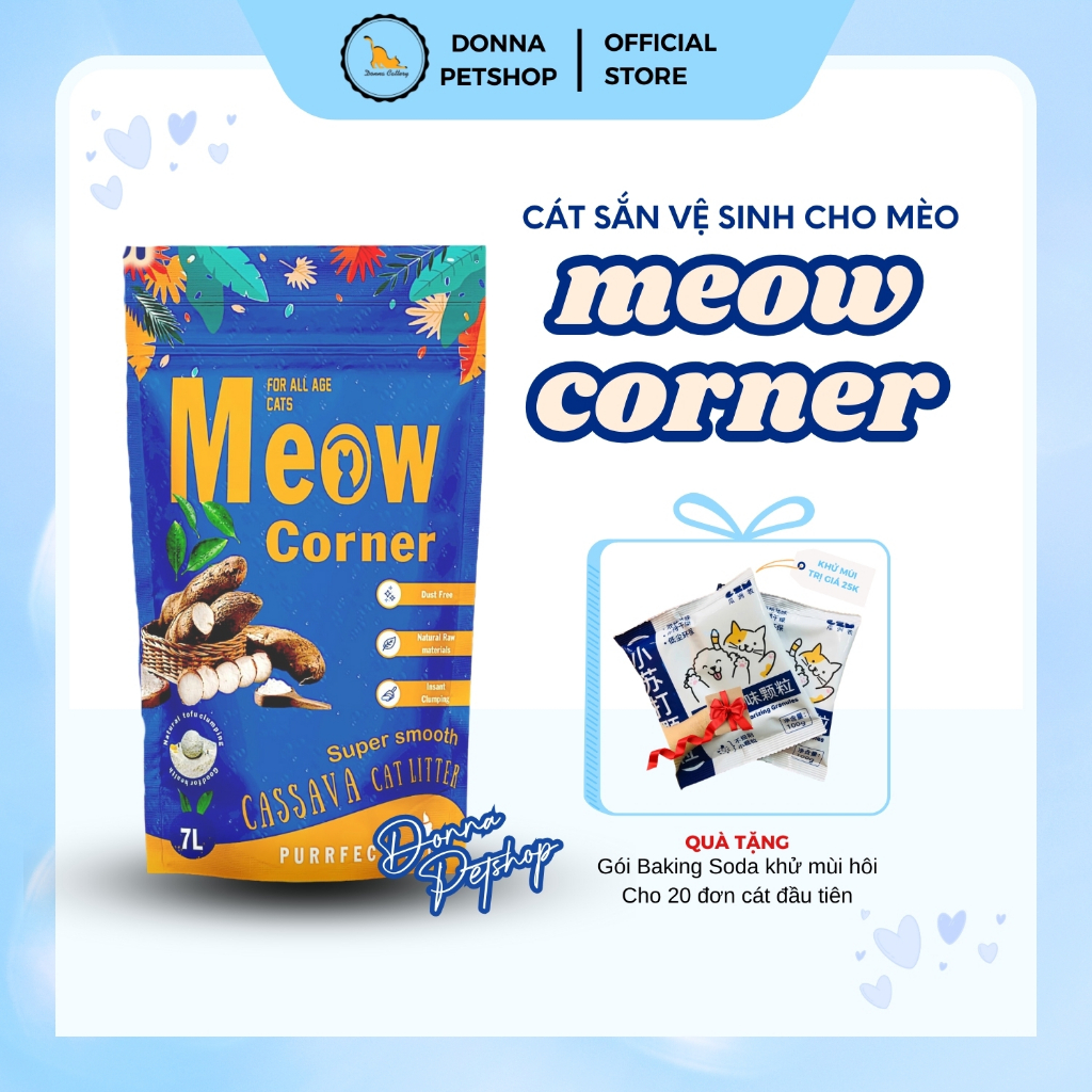 [HỎA TỐC] CÁT SẮN KHÔNG BỤI VÓN TỐT MEOW CORNER CHO MÈO TÚI 7L | Shopee ...
