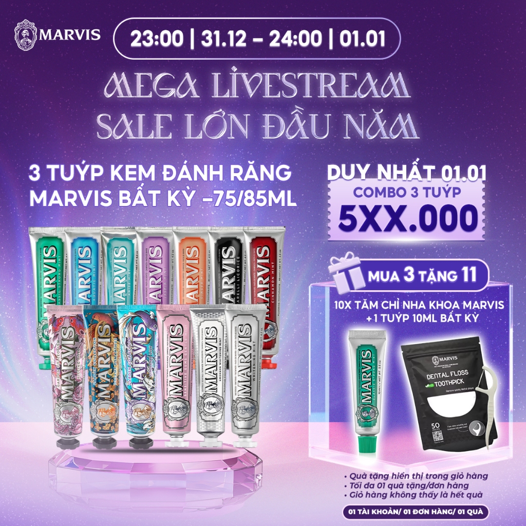 [Đơn từ 570K Tặng Quà 240K] Kem Đánh Răng Marvis Ý Classic 75ML/85ML | Shopee Việt Nam