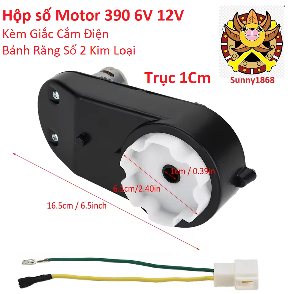 Động cơ Motor RS 390 thay thế ô tô điện trẻ em 6 hoa trục 1 Cm 6V 18000 ...