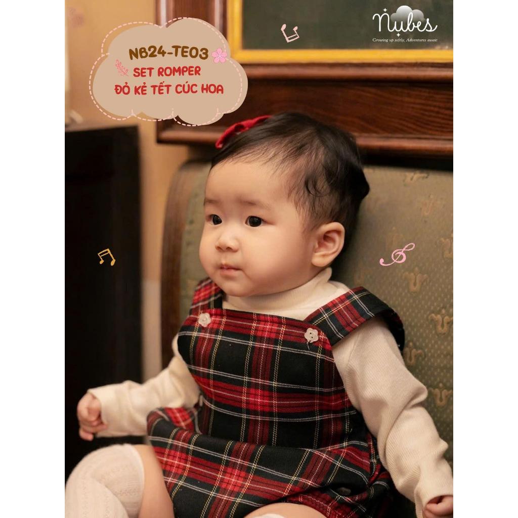 Set romper kẻ Tết cúc hoa [NUBES-TE03] | Shopee Việt Nam