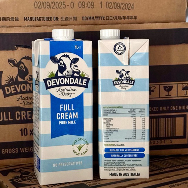 [HSD 06/2026] Thùng 10 lít sữa Devondale nhập Úc (nguyên kem) | Shopee Việt Nam