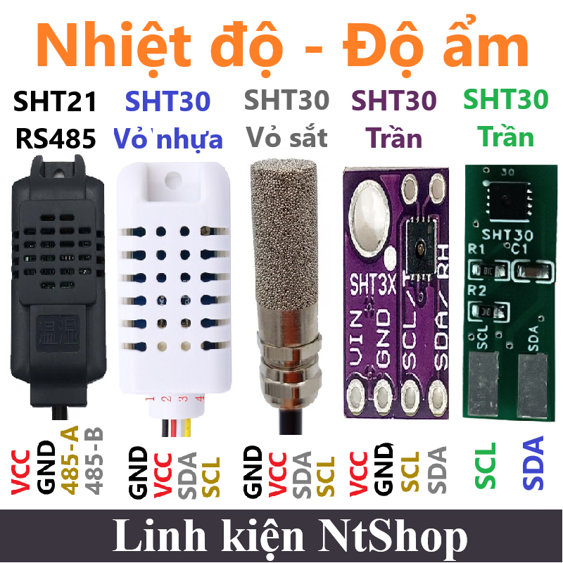 Cảm biến nhiệt độ, độ ẩm SHT30 I2C / SHT20 RS485 IC trần / Vỏ nhựa / Vỏ sắt | Shopee Việt Nam