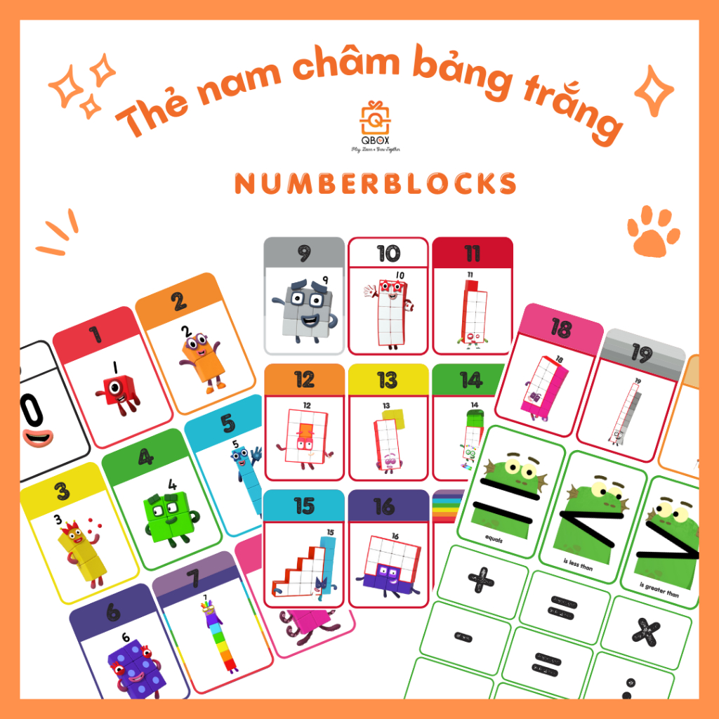 Thẻ 🌈Numberblocks ⚡️Có nam châm⚡️Gắn bảng trắng học toán | Shopee Việt Nam