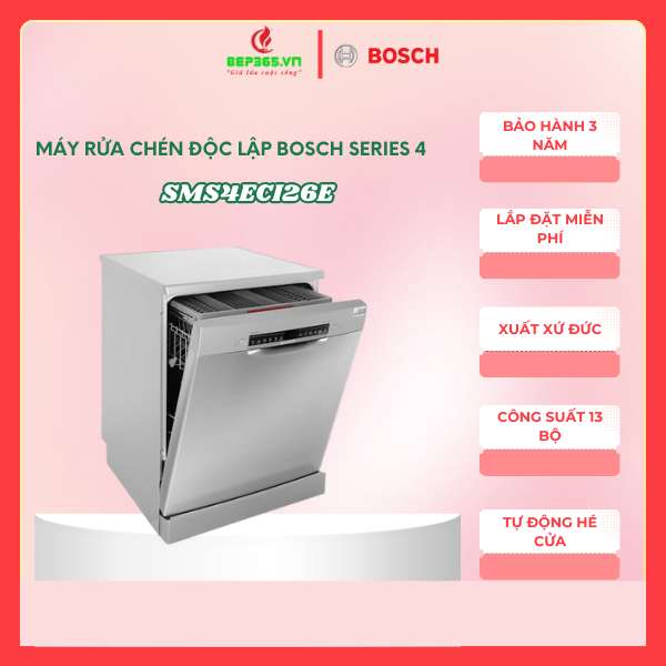 Máy Rửa Chén Bosch Series 4 SMS4ECI26E, Tự Động Hé Cửa. BEP365_STORE ...