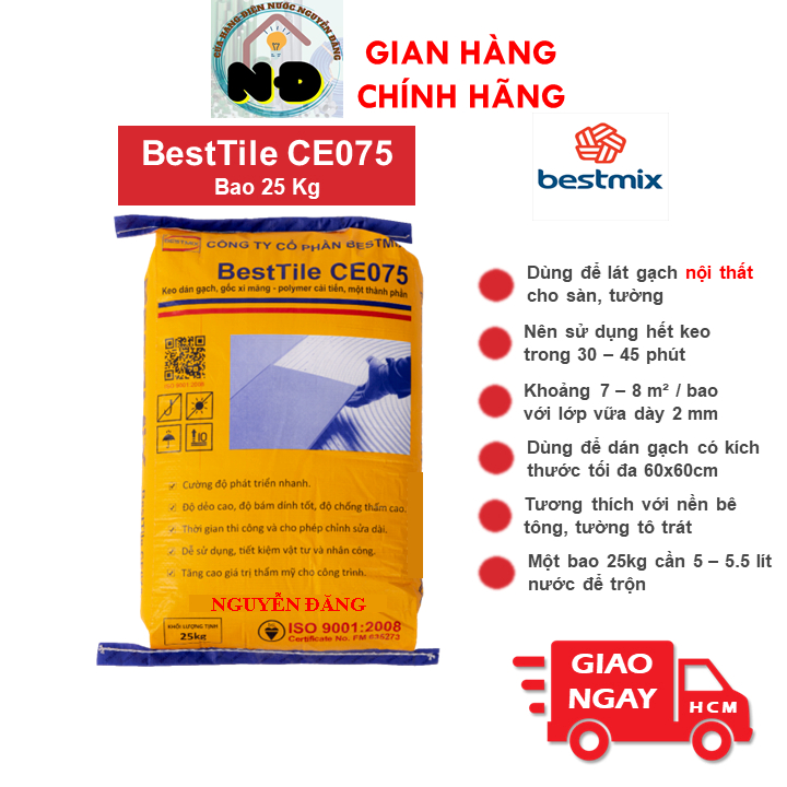 Bao 25Kg Keo Dán Gạch Nội Thất BestTile CE075 Ốp Tường Lát Nền Cao Cấp ...