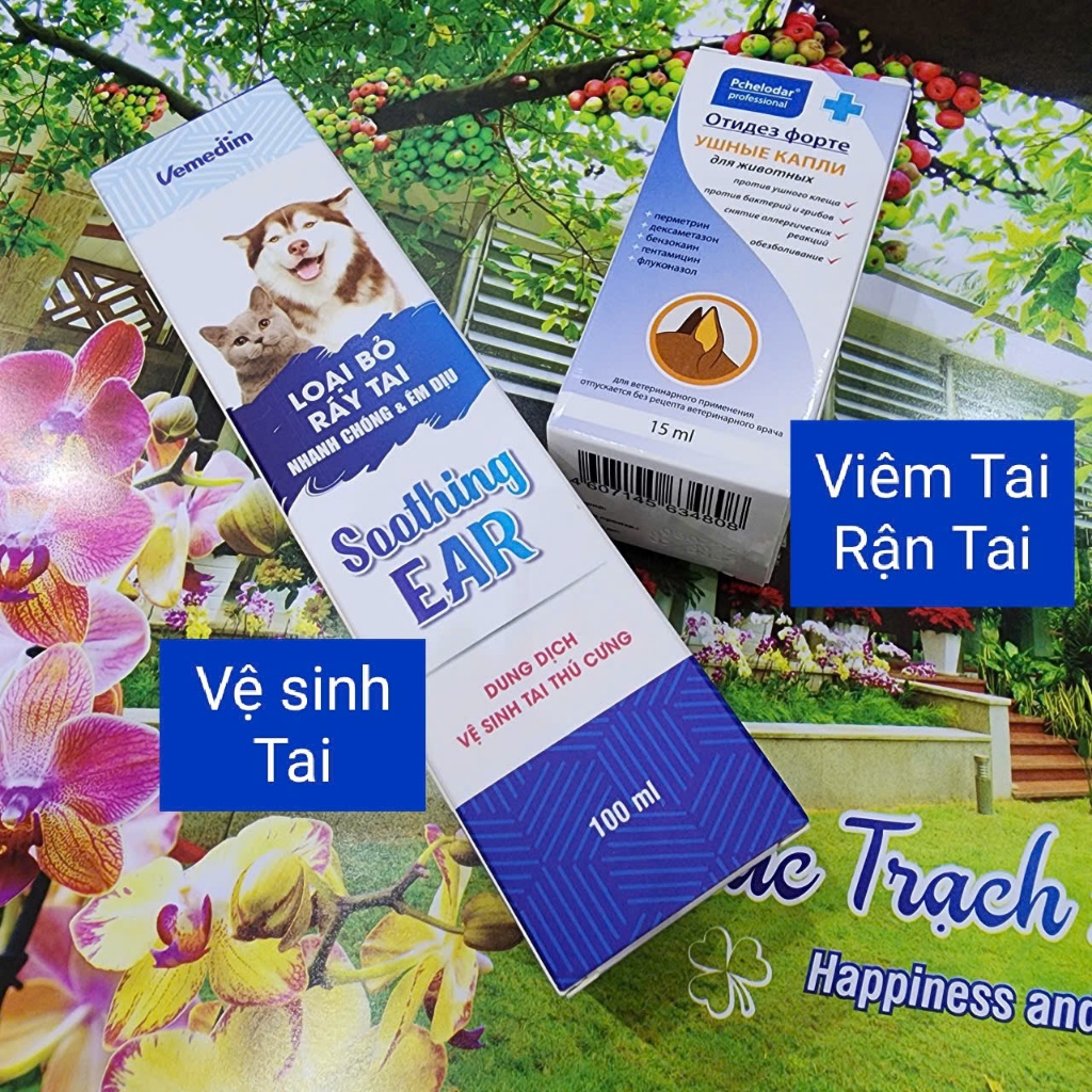 Vệ sinh Tai ,Chăm Sóc Tai Chó mèo SOOTHING EAR VEMEDIM 100ml ...