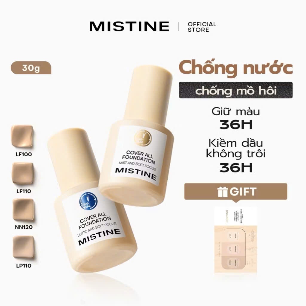 Kem nền kiềm dầu MISTINE che phủ tốt suốt 24h độ che phủ cao | MT MAKEUP STORE | Shopee Việt Nam