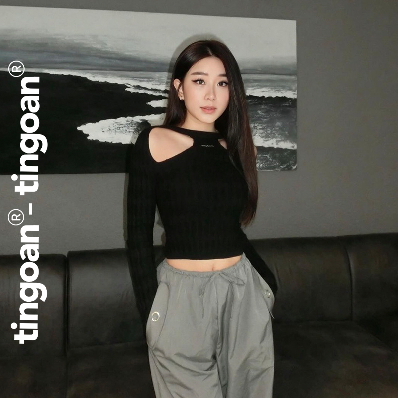 TINGOAN® x SHOPEE - Áo len dáng ôm dài tay khoét 2 bên vai vân len nổi LUCCI TOP | Shopee Việt Nam
