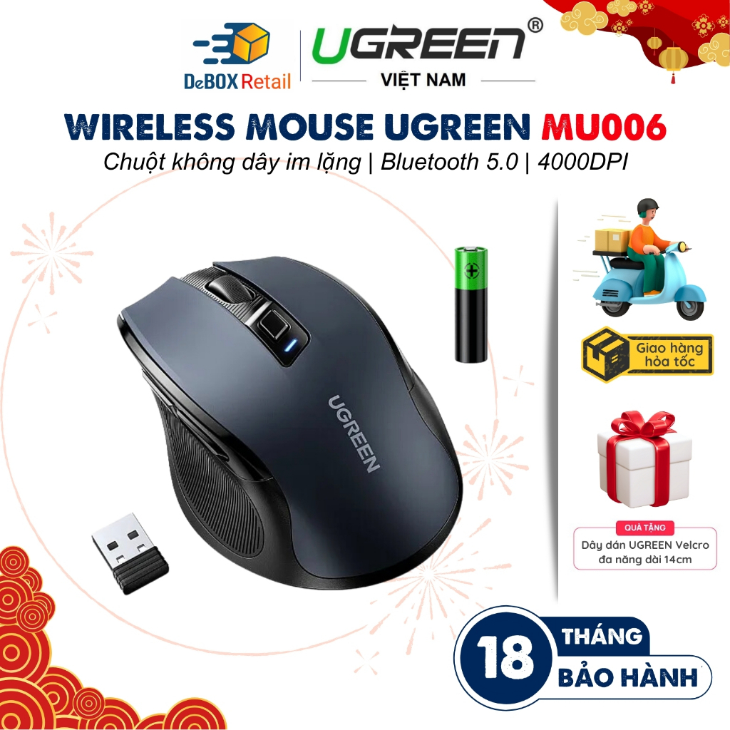 Chuột không dây Ugreen MU006 (Bluetooth 5.0) 2.4G Chế Độ Kép Chuột ...