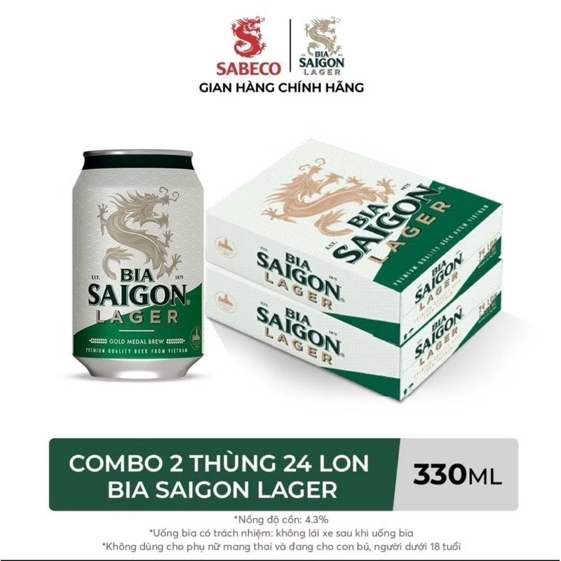 Combo 2 Thùng bia sài gòn lager 24lon/1thùng | Shopee Việt Nam