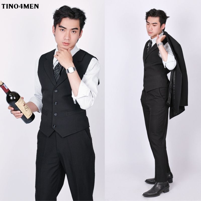 Áo Gile Nam 4 Cúc Ve K Chất Vải Cotton Raymond Cao Cấp , Áo Vest Gile ...
