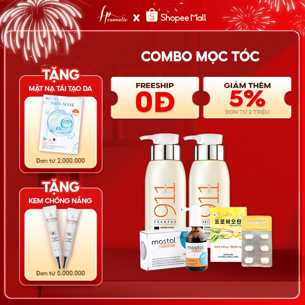 Combo mọc tóc gồm Serum Mọc Tóc Mostal Solution, Viên uống Pro Biotin ...