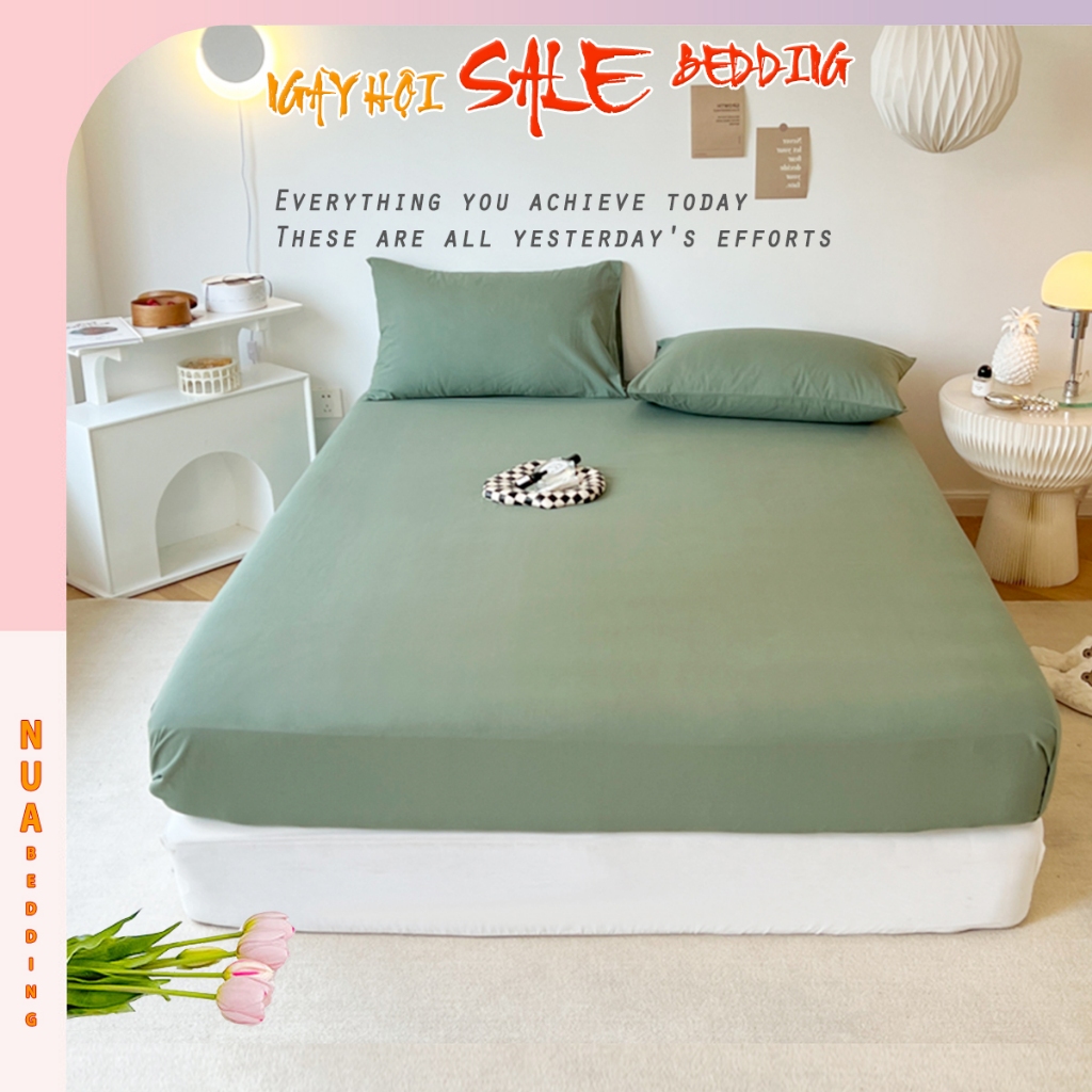Ga Giường 1m2 1m4 1m6 1m8 Cotton Tici Màu Trơn Không Bai Xù, Drap ...