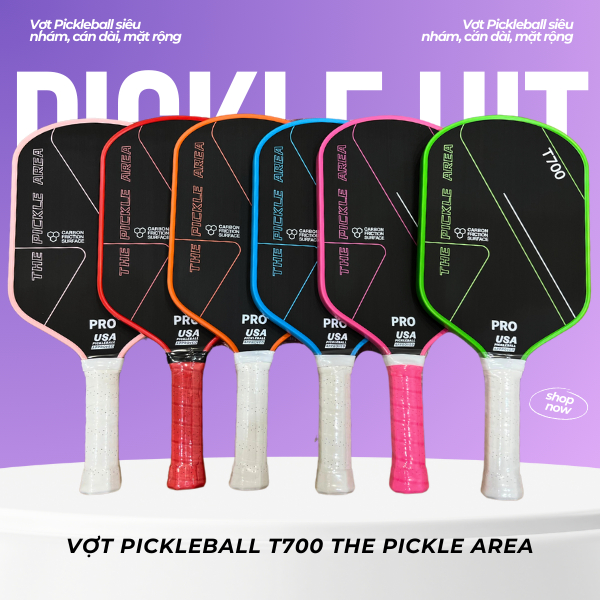 [HOẢ TỐC] Vợt Pickleball T700 PRO Pickle Area, mặt carbon siêu nhám ...
