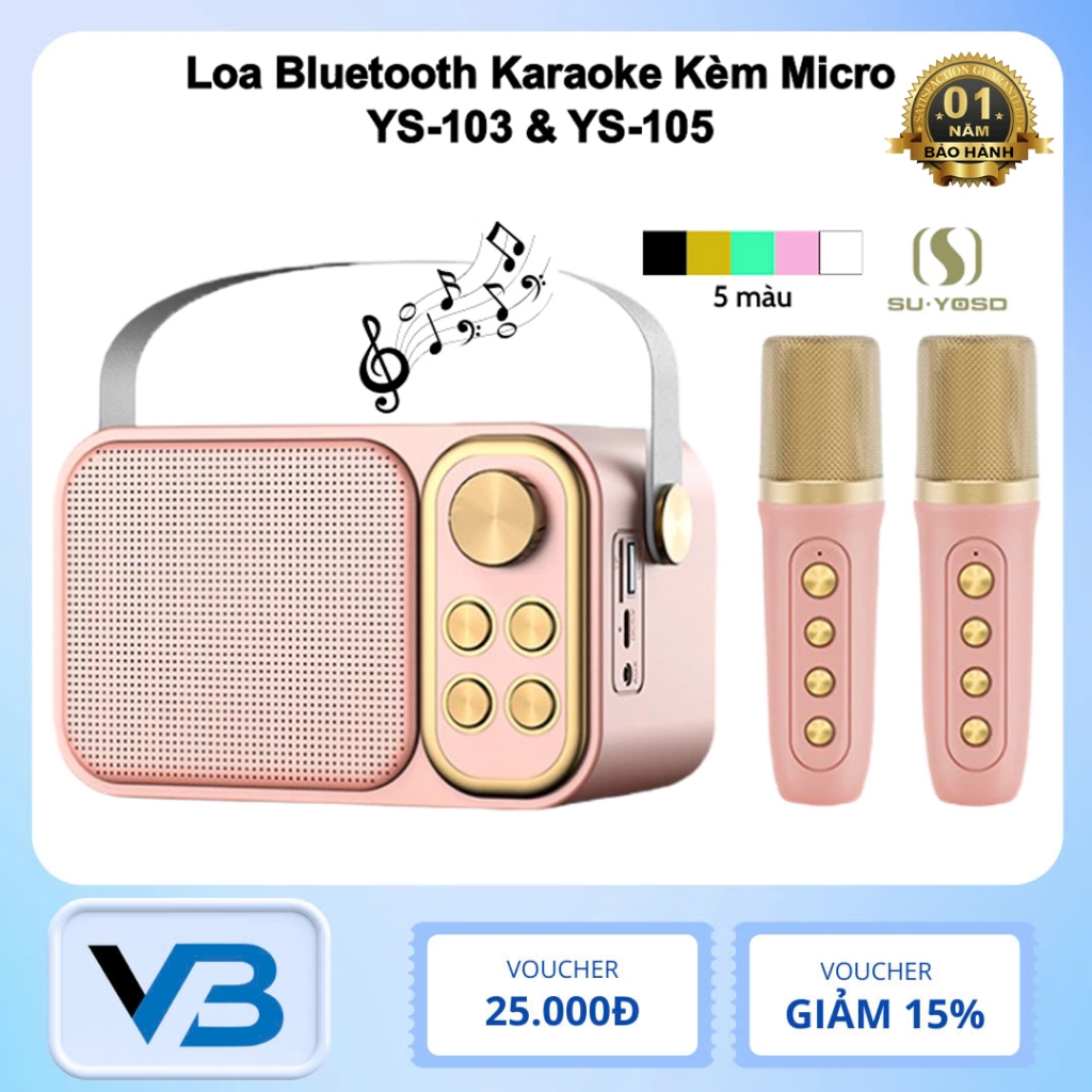 Loa Bluetooth Mini Karaoke Kèm Micro YS-105 - Pin Trâu, Bass cực đã tai , Âm thanh siêu hay Bảo ...