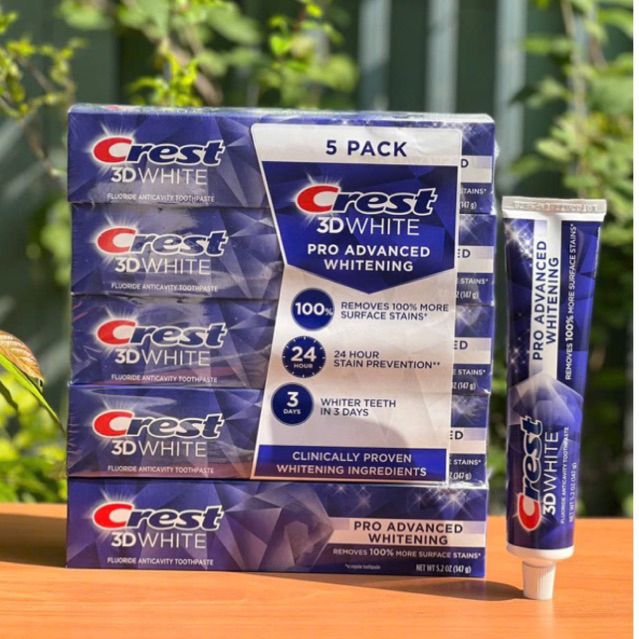 1 tuyp Kem đánh răng CREST 3D White Advanced Triple Whitening | Shopee ...