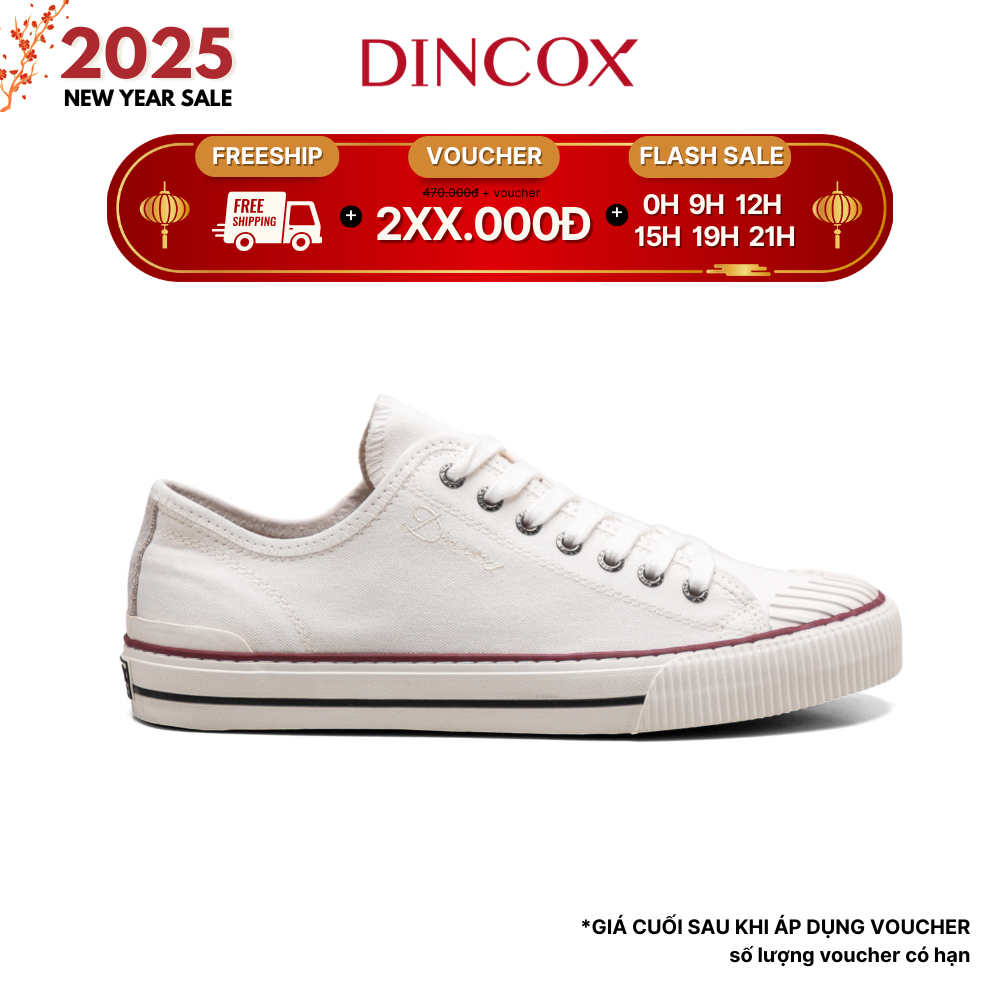 Giày Sneaker Vải Unisex D21 White DINCOX Phong Cách Ấn Tượng | Shopee ...
