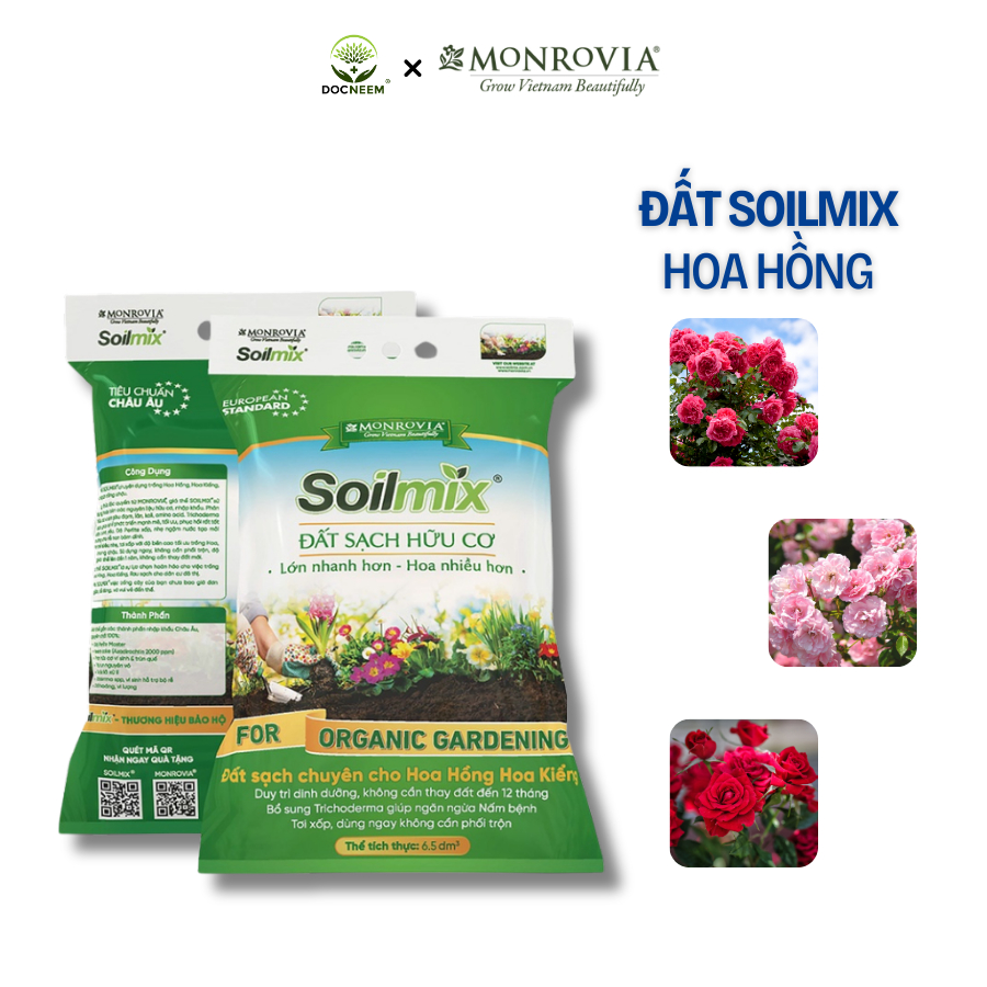 Đất trồng hoa hồng Soilmix - Đất tơi xốp, giàu dinh dưỡng, phối trộn ...