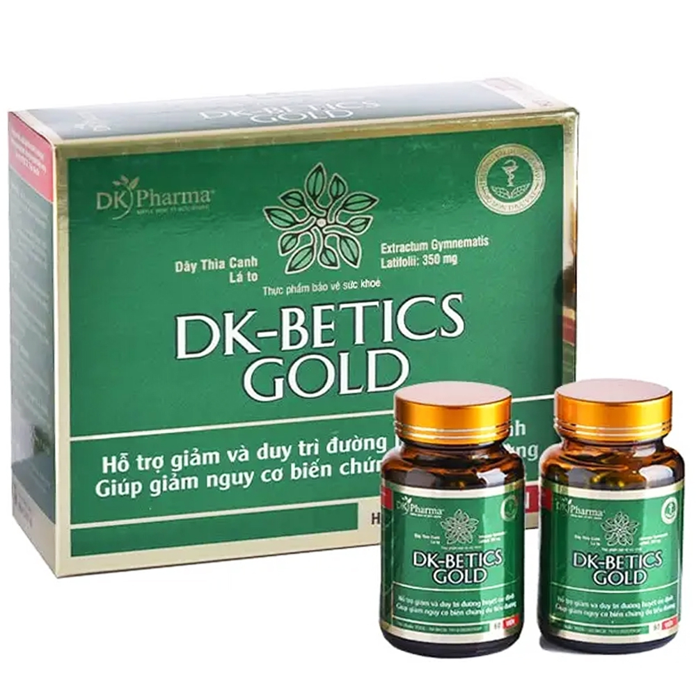Viên tiểu đường dây thìa canh lá to DK Betics GOLD - DK PHARMA - 1 hộp 2 lọ - 120 viên | Shopee ...