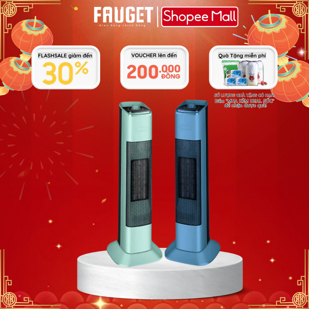 Quạt Sưởi Gốm FAUGET STORE Dạng Đứng Công Suất 2000W Làm Ấm Nhanh Tỏa ...