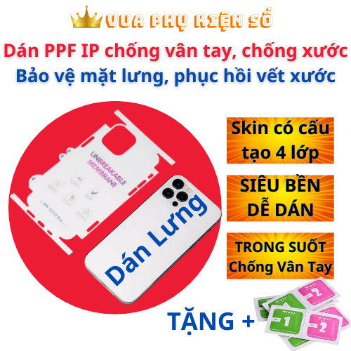 Dán ppf IP chống vân tay IP 15 pro max 16 15 plus 14 pro max 13 12 ...