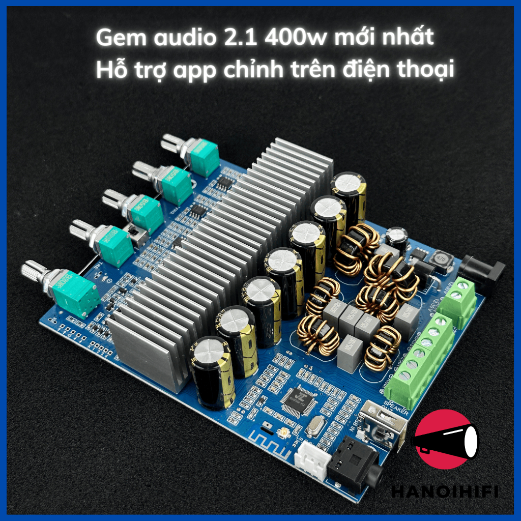 Mạch Gem audio 2.1 công suất 400w ( 200w Sub, 100+100w 2 kênh vệ tinh ...