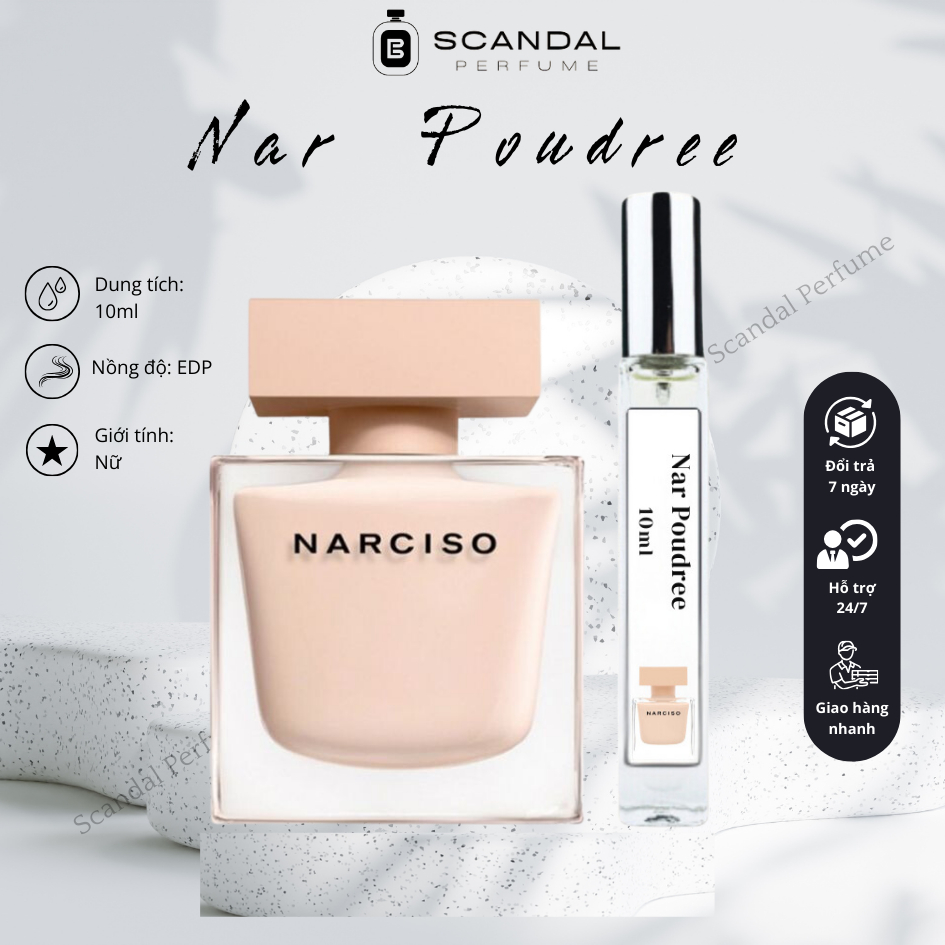 Nước hoa nữ, nước hoa Nar Poudree chiết 10ml, nước hoa nữ hương phấn ...