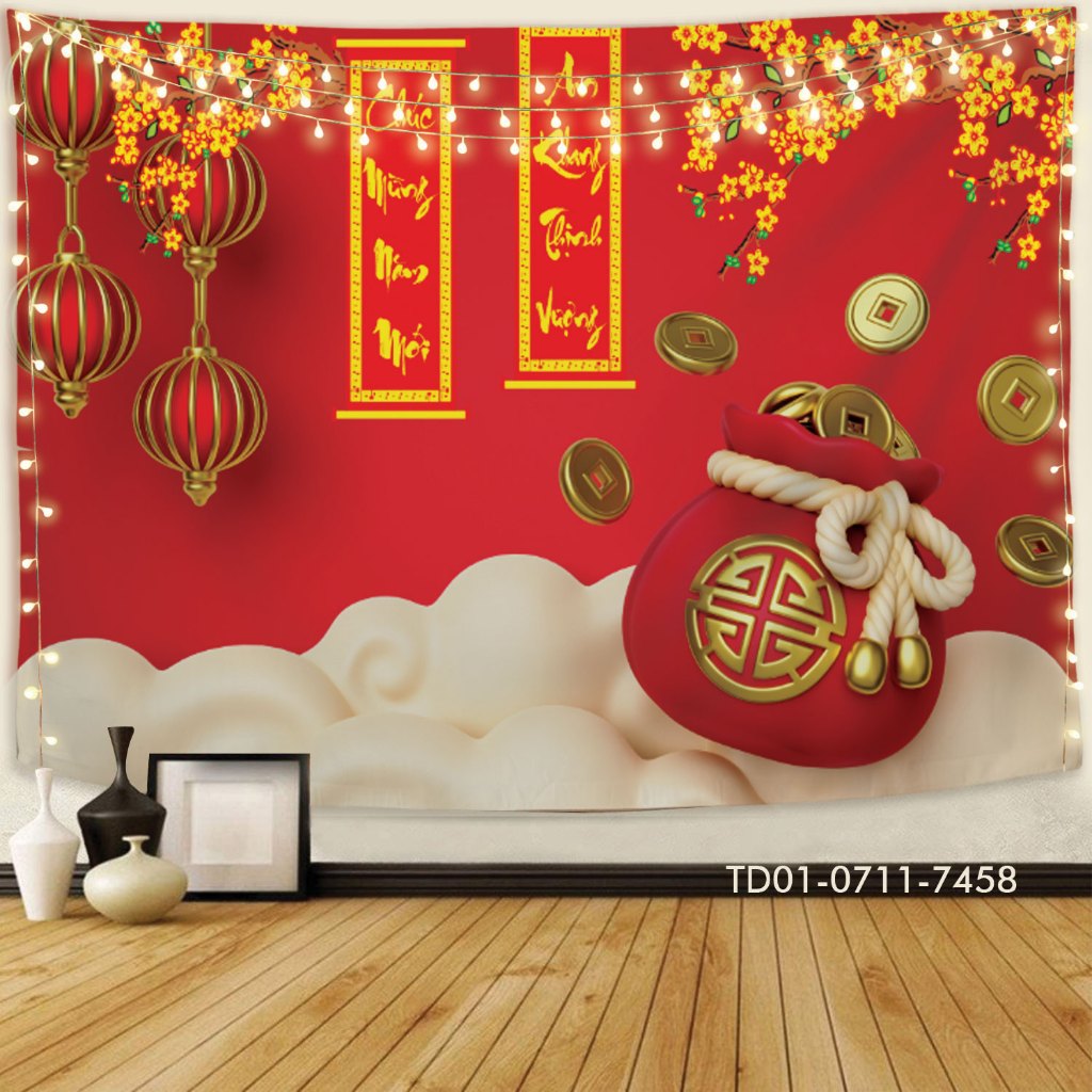 Tranh vải Tín Phát, Backdrop tếT Việt, tết Nguyên Đán, PHÔNG TREO TRANG ...