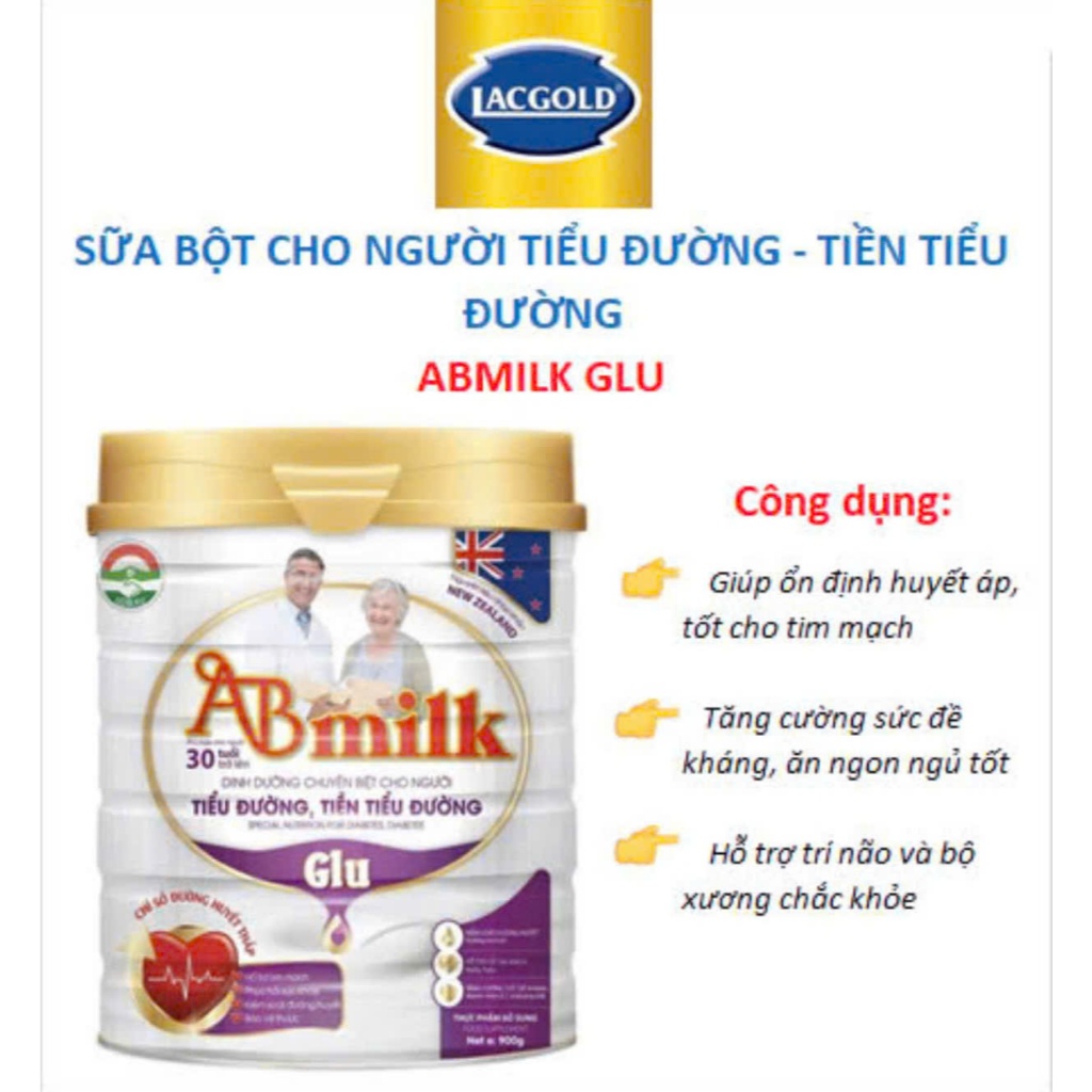Sữa Bột AB Milk Glu Lacgold Dành Cho Người Tiểu Đường Và Tiền Tiểu ...