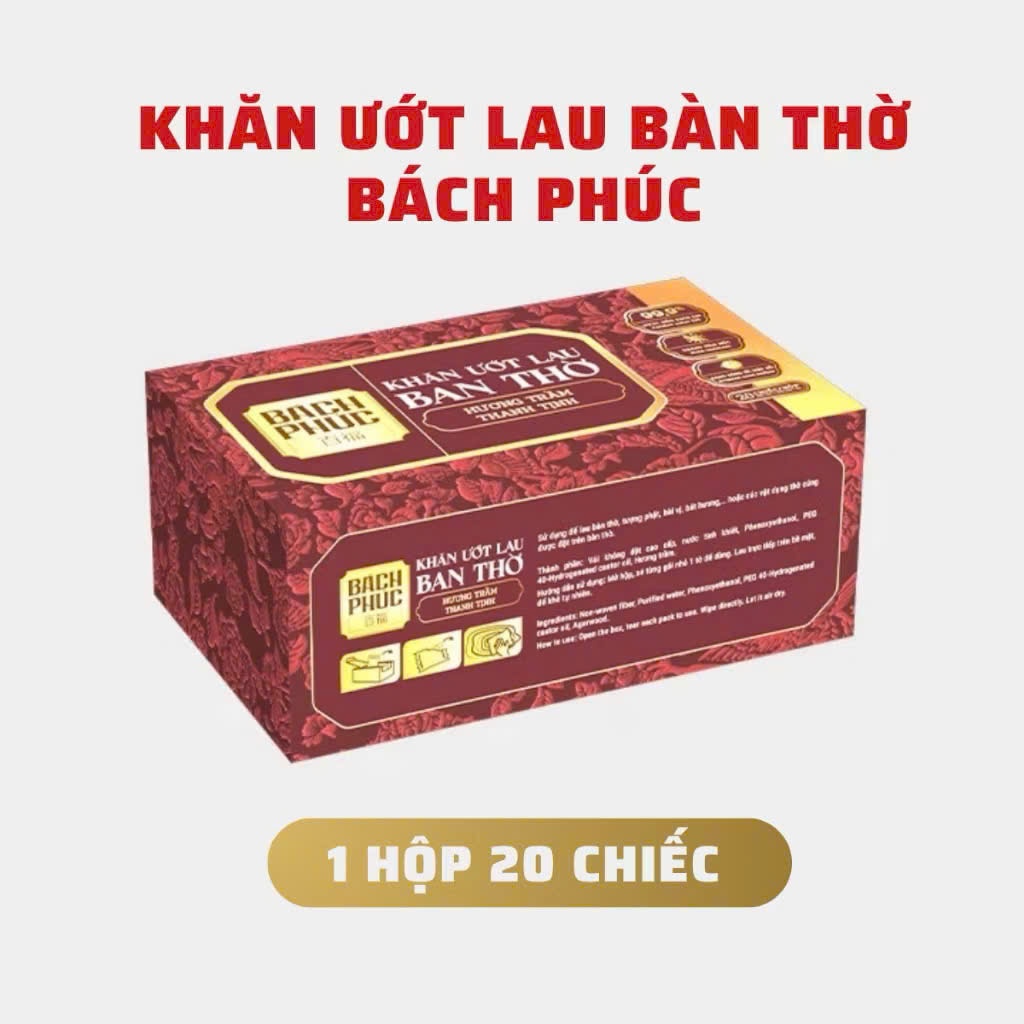 Khăn lau ban thờ Bách Phúc hộp 20 gói | Shopee Việt Nam