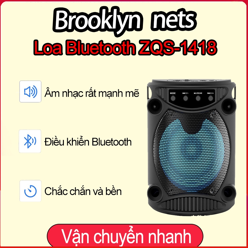 Loa Bluetooth ZQS-1418, máy nghe nhạc cầm tay 4 inch, loa mini có dây nguồn USB, chất lượng âm ...