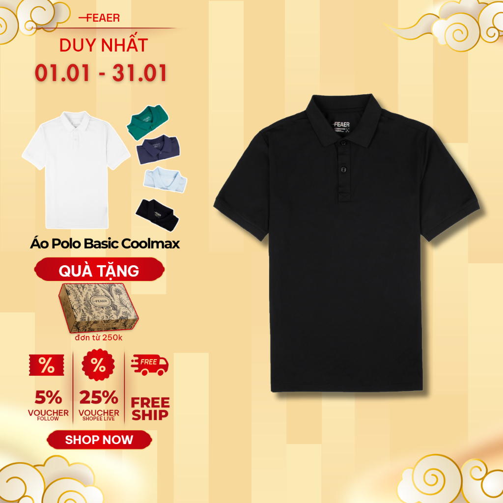 [GIÁ ƯU ĐÃI THÁNG 12] Áo polo nam BASIC COOL vải Coolmax mềm mại, thoáng mát, trẻ trung, chuẩn ...