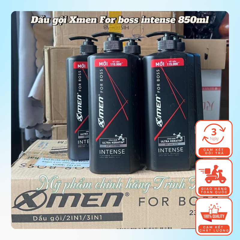 [CHAI LỚN 850g] Dầu Gội X-Men For Boss Intense Hương Trầm Nội Lực ...
