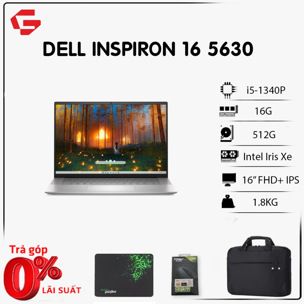 [Mới 100%] Laptop Dell Inspiron 16 5630 (i5-1340P, Intel Iris Xe ...