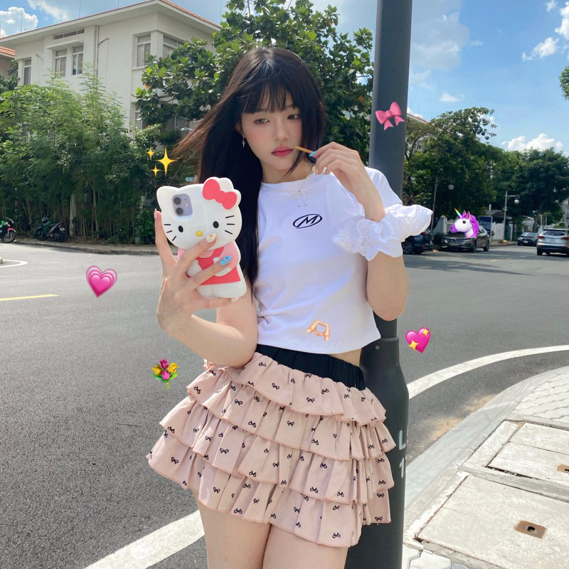 Moodie - Layer Mini Skirt | Chân Váy Ngắn Nơ Xòe Nhiều Tầng | Shopee ...